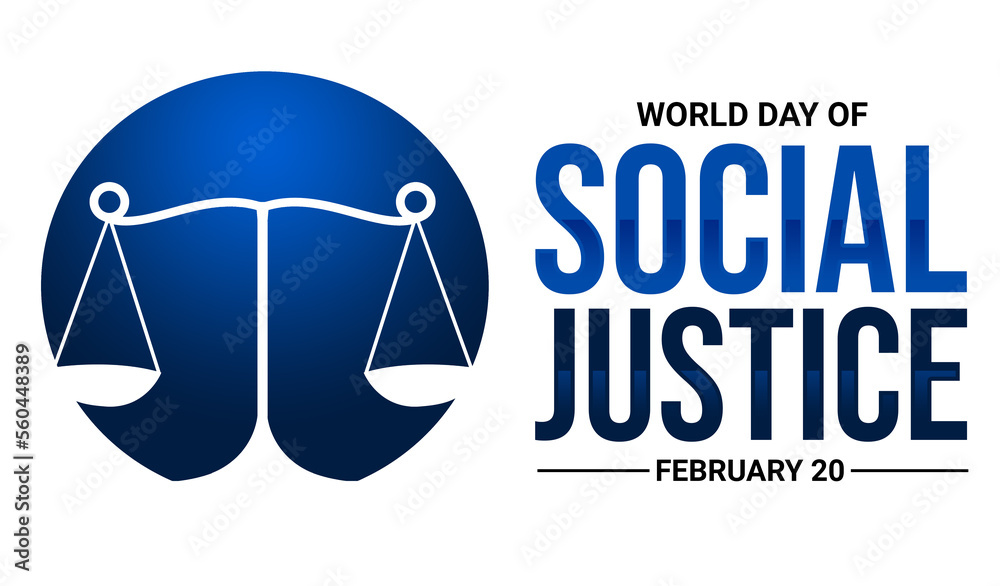 World Day of Social Justice Banner background with typography and ...