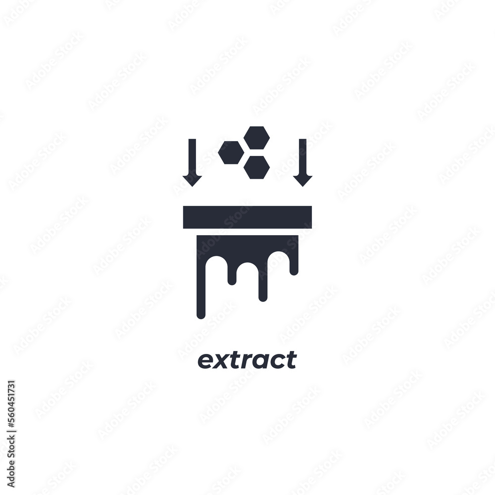 Vector sign extract symbol is isolated on a white background. icon ...