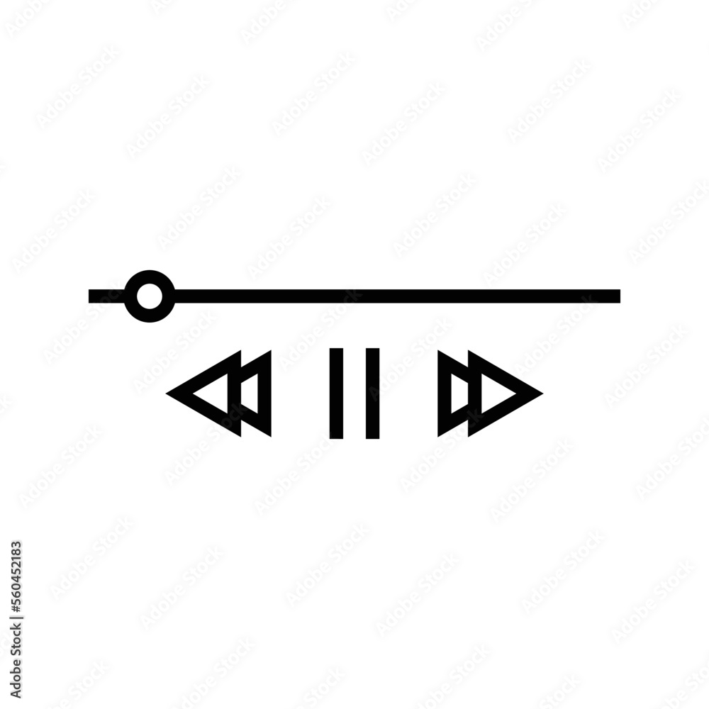 Audio or video player progress loading bar with time slider, pause ...