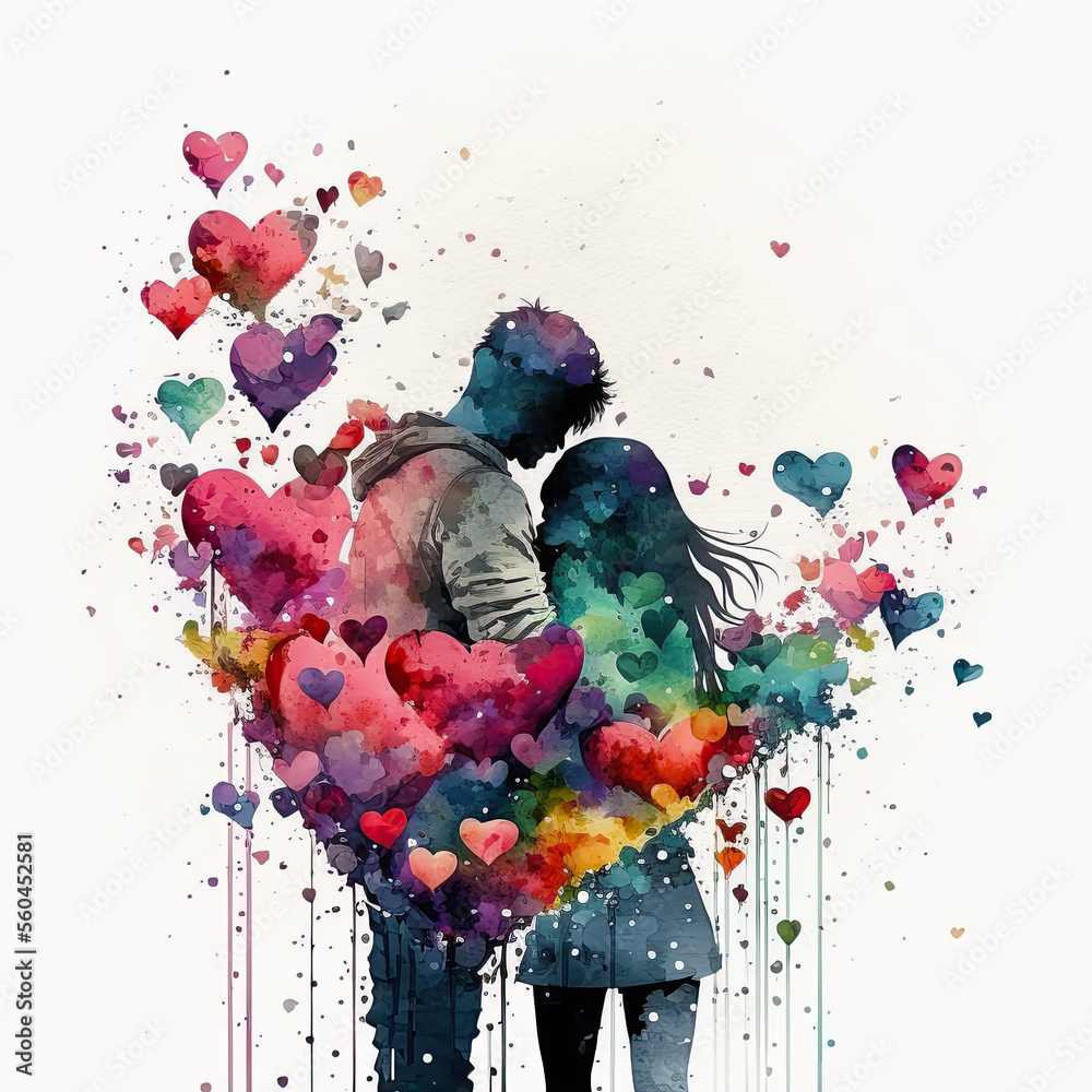 Abstract Love Art Couple