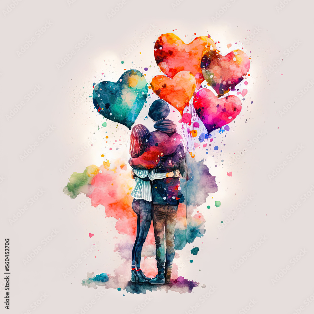 Two People In Love Hugging Drawings