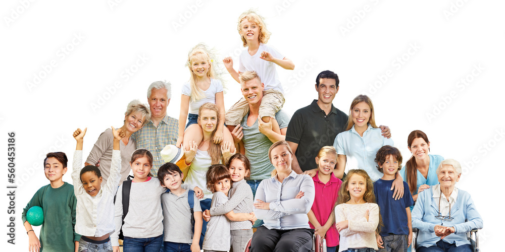 Pyramid of many happy generations Stock Photo | Adobe Stock