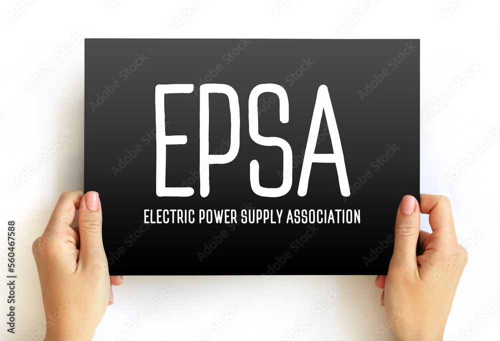 EPSA - Electric Power Supply Association acronym text on card ...