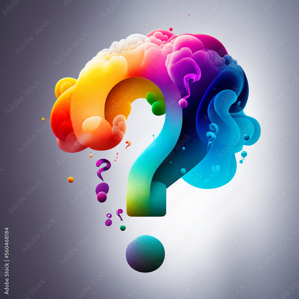 rainbow colored question mark. Generative AI Stock Illustration | Adobe ...