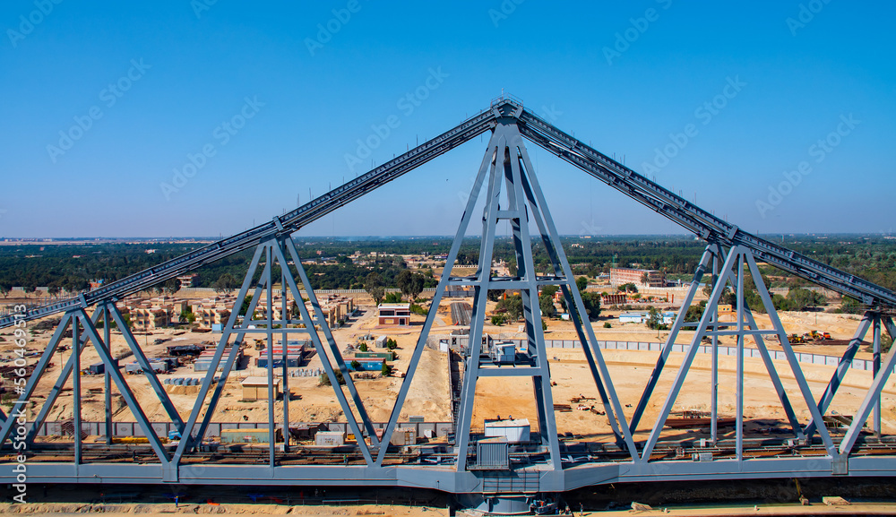 El Ferdan railway swing bridge, Suez Canal, Egypt. Stock Photo | Adobe ...