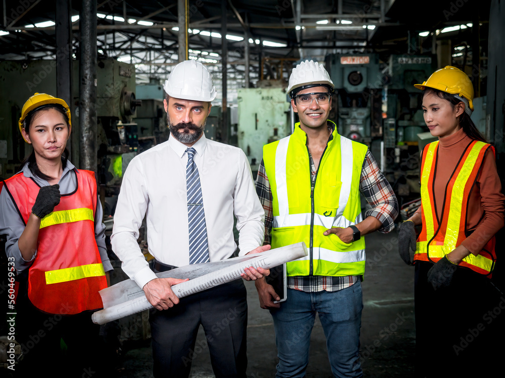 The multiethnic diverse group of engineers or business partners at the ...