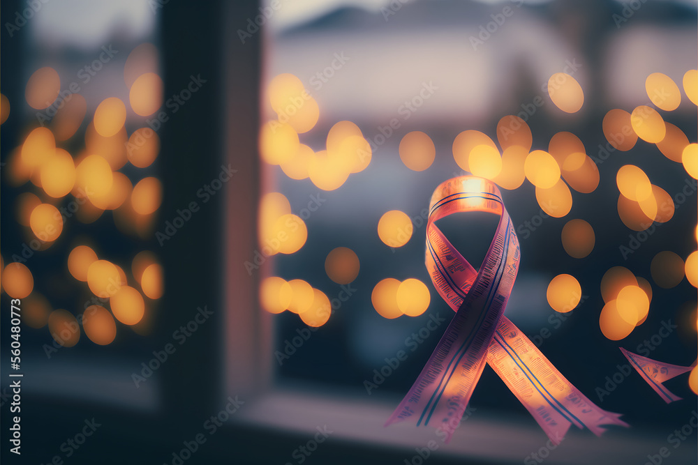 Ribbon as a symbol for supporting people suffering from cancer created ...