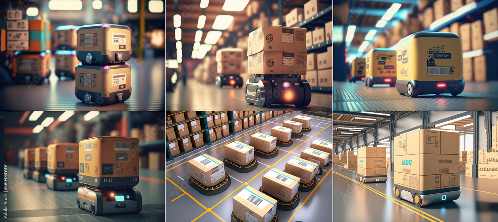 Future Technology 3D Concept smart warehouse technology. Automated ... Future Technology 3D Concept smart warehouse technology. Automated ...