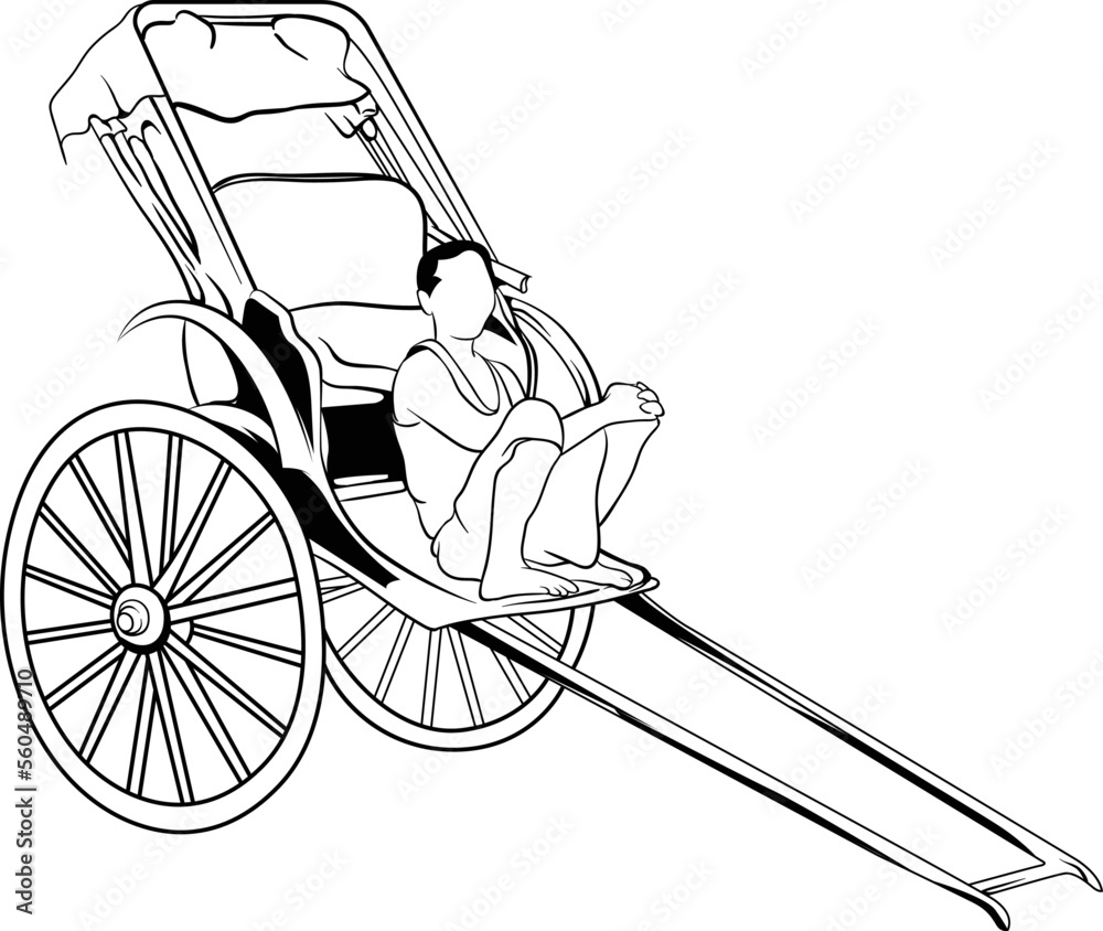 Hand Pulled Rickshaw Stock Vector Adobe Stock hand-pulled-rickshaw-stock-vector-adobe-stock