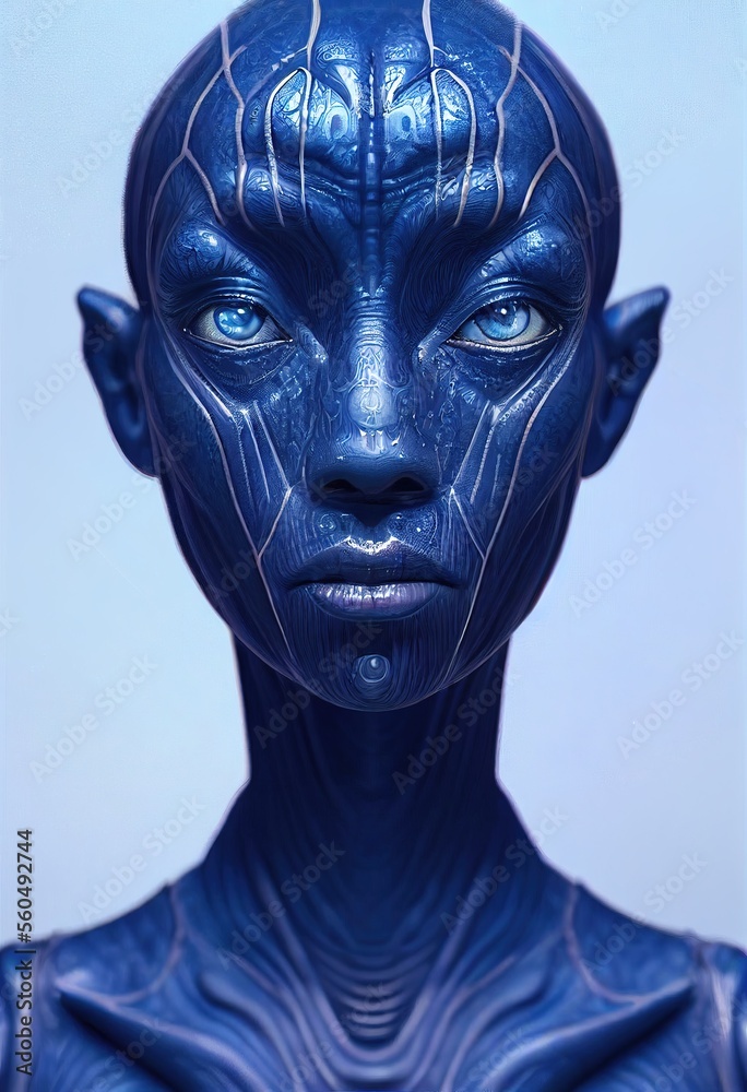 A creepy alien invader from an alien planet. The concept of an alien ...