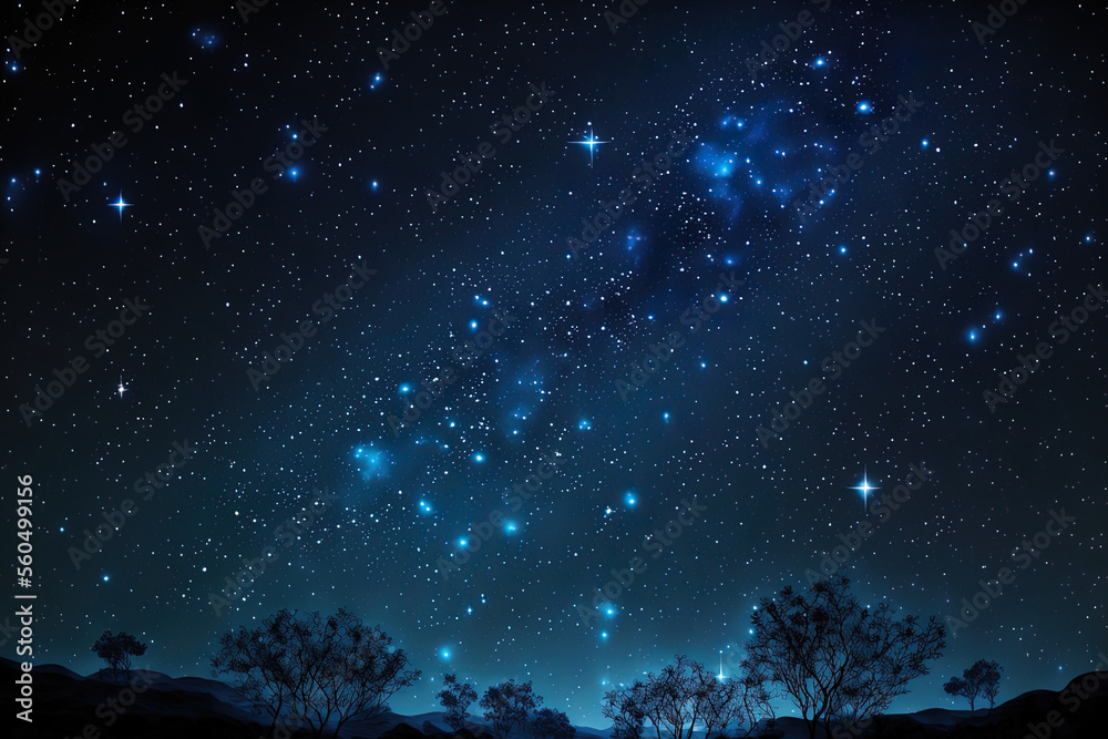 Blue night starry sky, space, background for screensaver. Astrology ...