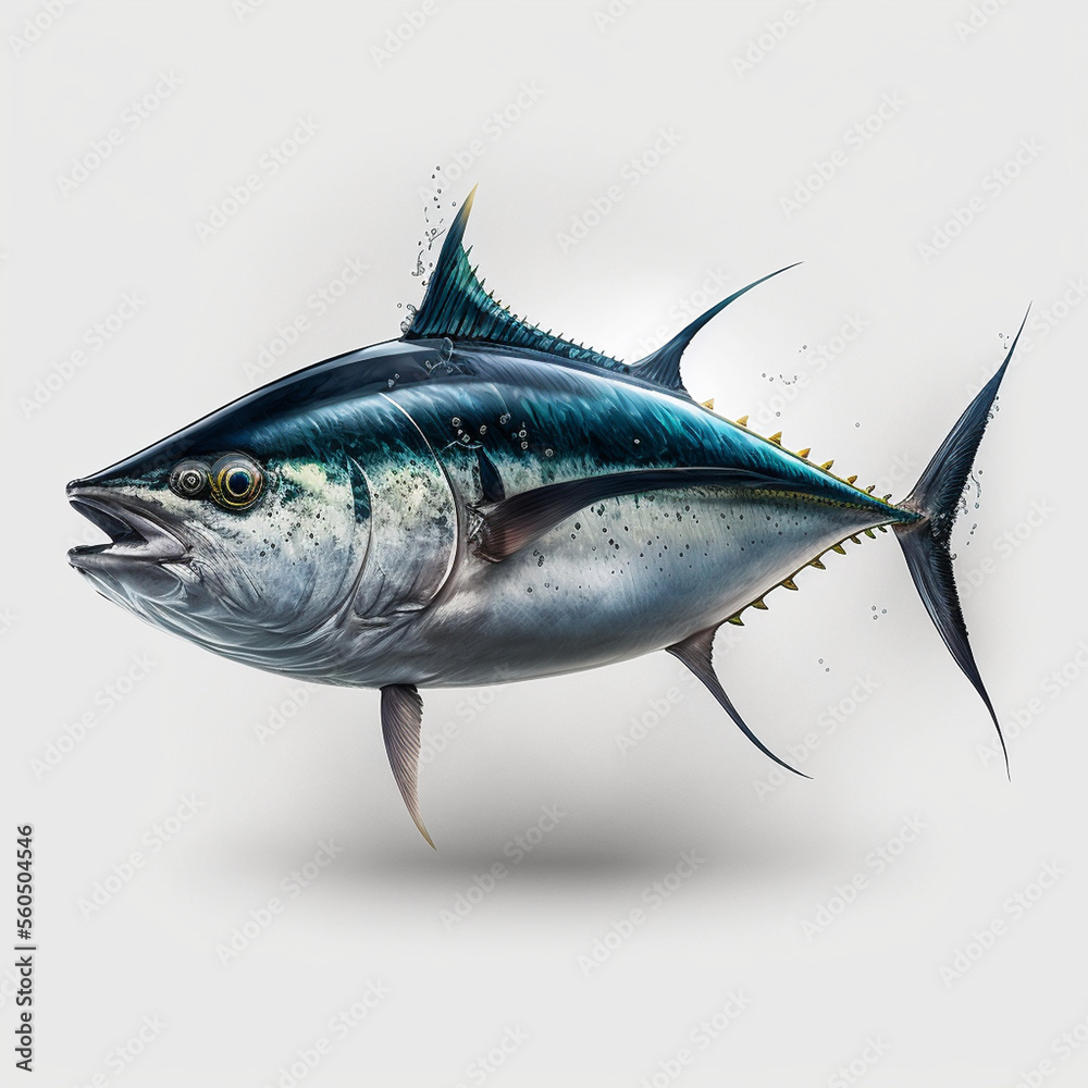 Bluefin Tuna full body image with white background ultra realistic ...