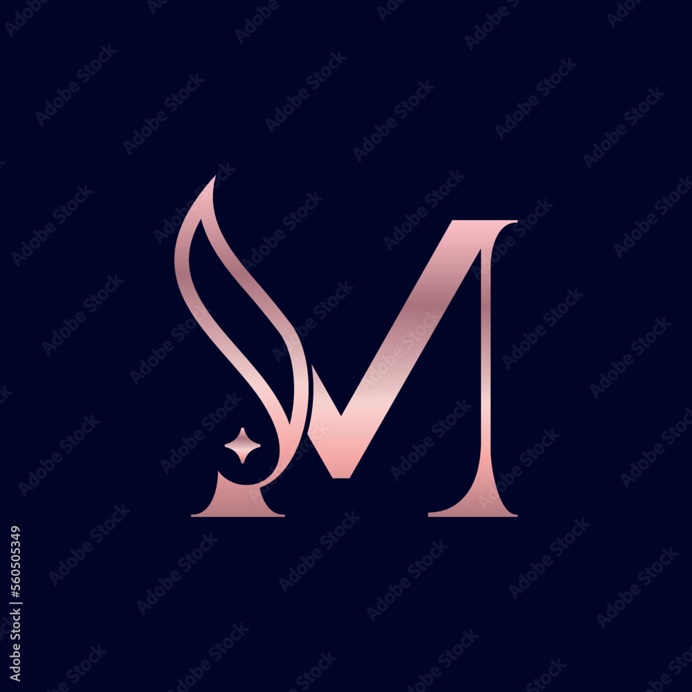 cosmetic beauty logo brand letter M Stock Vector | Adobe Stock
