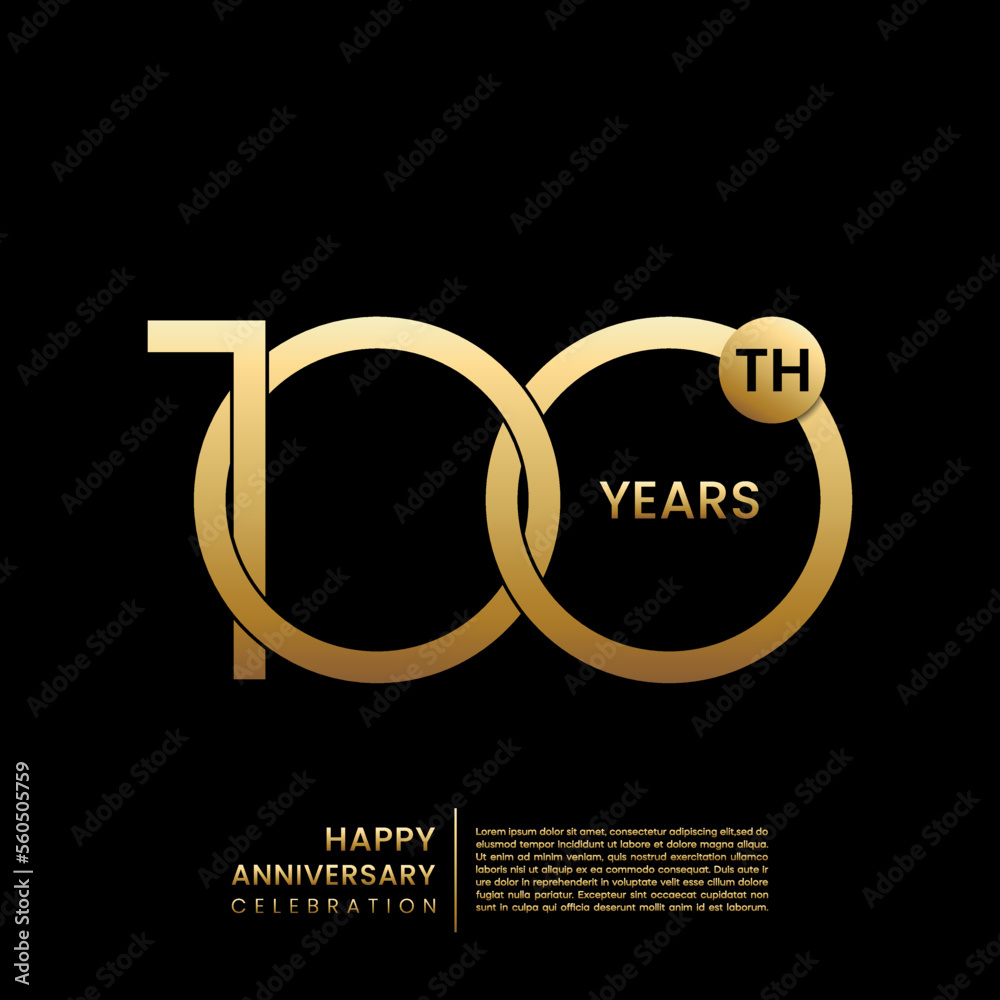 100th anniversary celebration logo design concept. Logo Vector ...