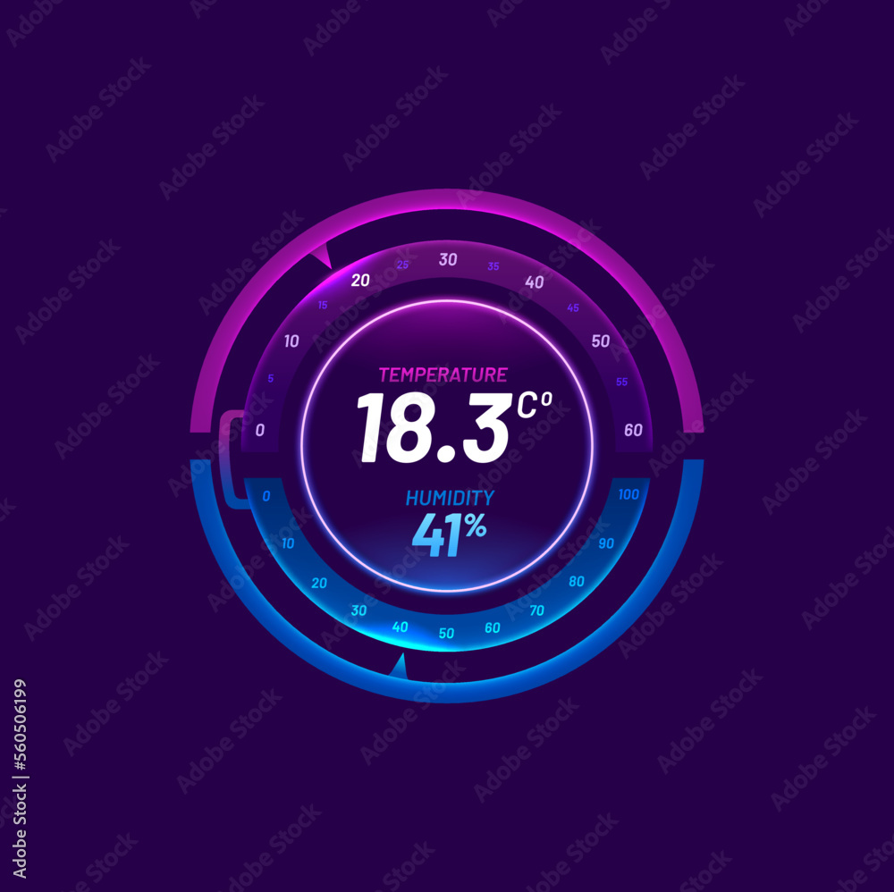Thermostat smart thermometer and temperature control dial. Home climate ...