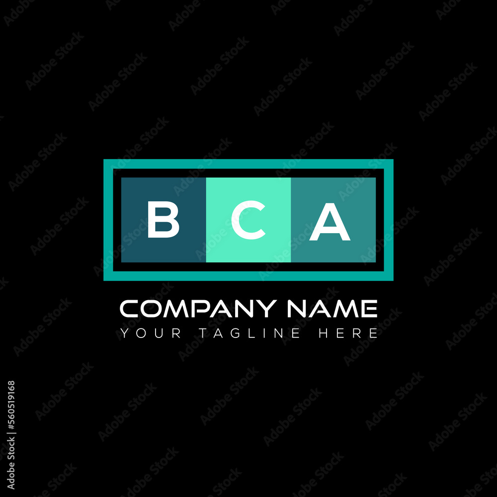 BCA letter logo design on black background. BCA creative initials ...