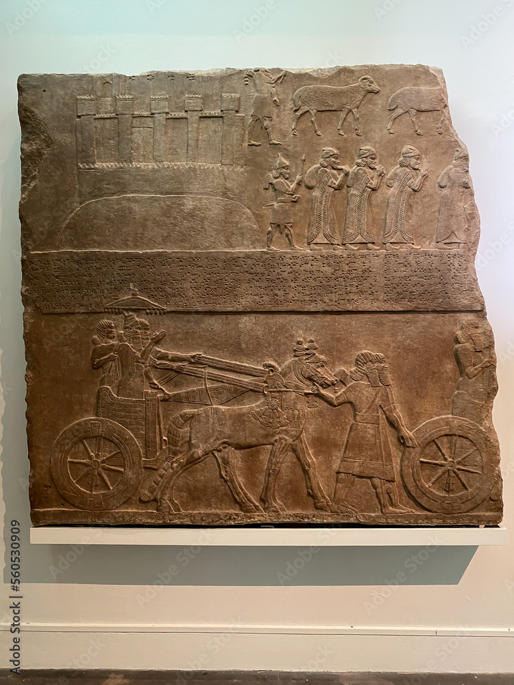 The British Museum. Assyrian Southwest Palace relief, Nimrud. Tiglath ...