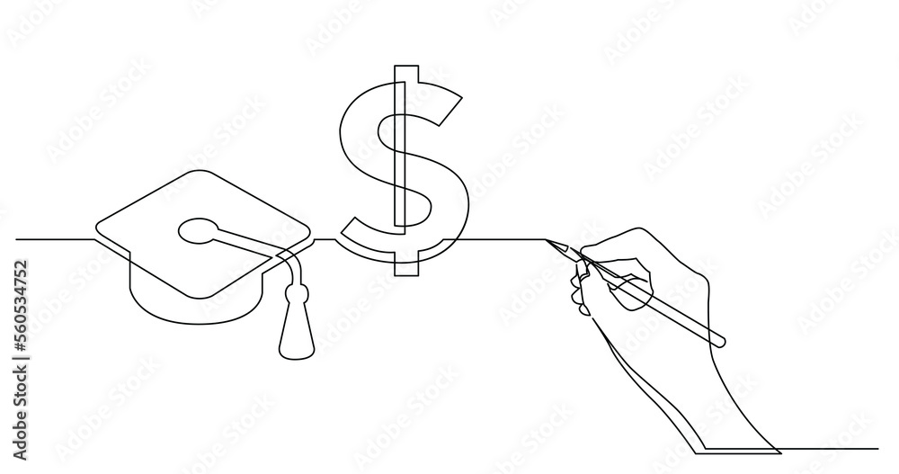 hand drawing business concept sketch of cost of education - PNG image ...