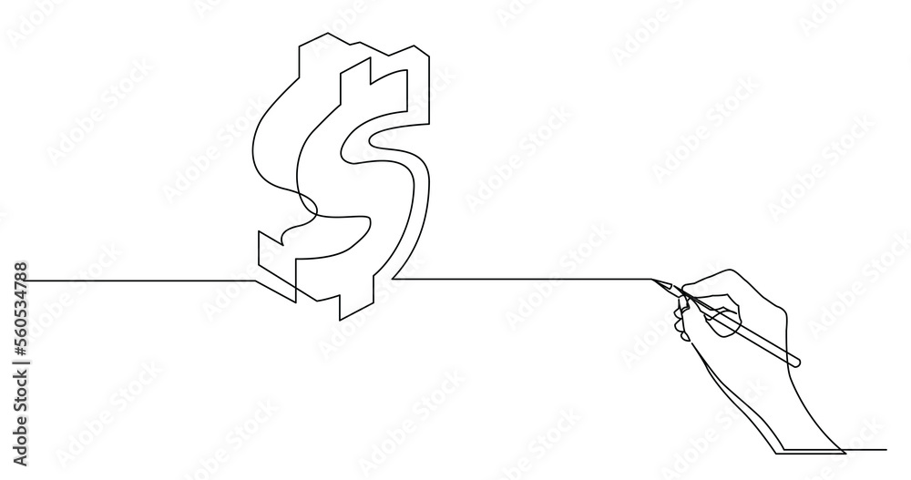 hand drawing business concept sketch of dollar sign - PNG image with ...