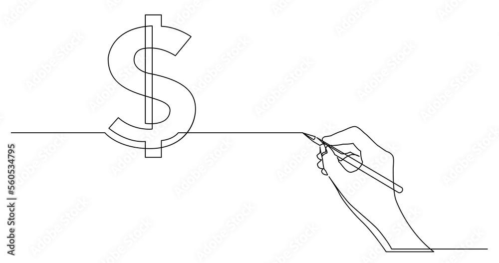 hand drawing business concept sketch of dollar sign 3 - PNG image with ...
