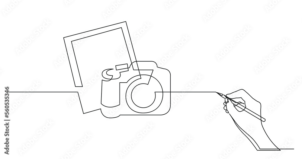 hand drawing business concept sketch of photo camera and pictures - PNG ...