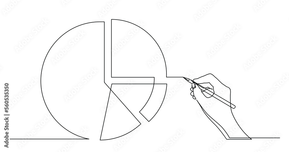 hand drawing business concept sketch of pie chart - PNG image with ...