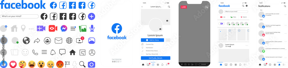 Foto de Facebook symbols, profile. Facebook template frame. Facebook ...