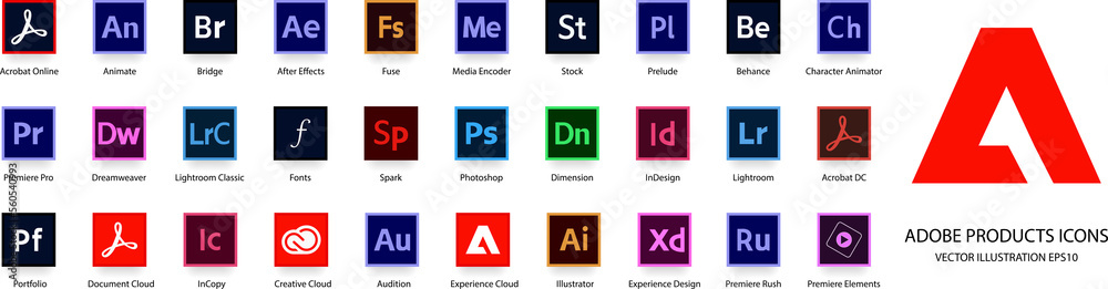 Adobe Products: Acrobat, After Effects, Stock, Illustrator, Photoshop ...