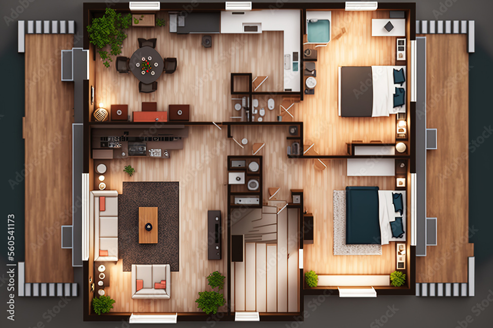 Apartment layout and furniture placement planning. A house's ...