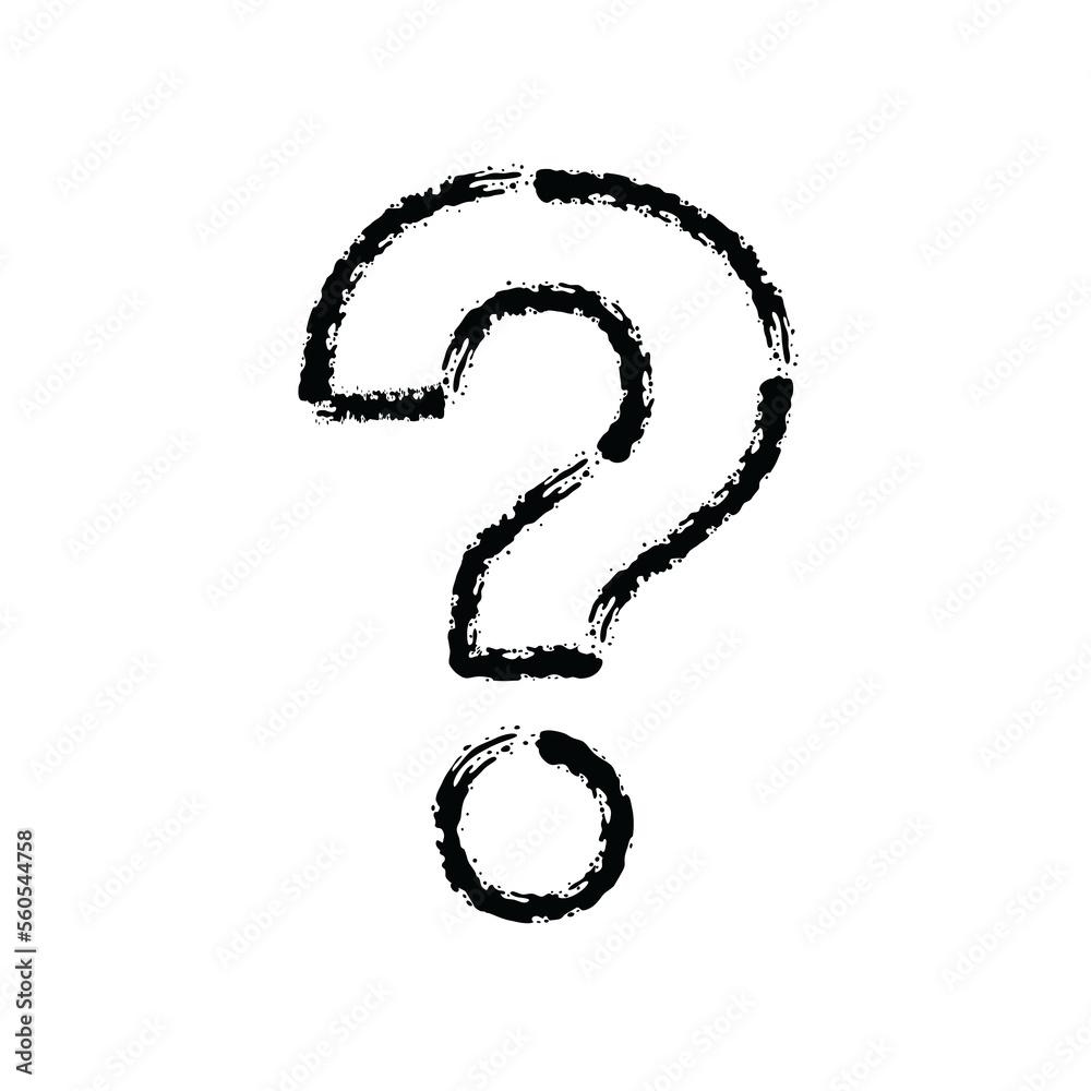 brush stroke hand drawn icon of question mark - PNG image with ...