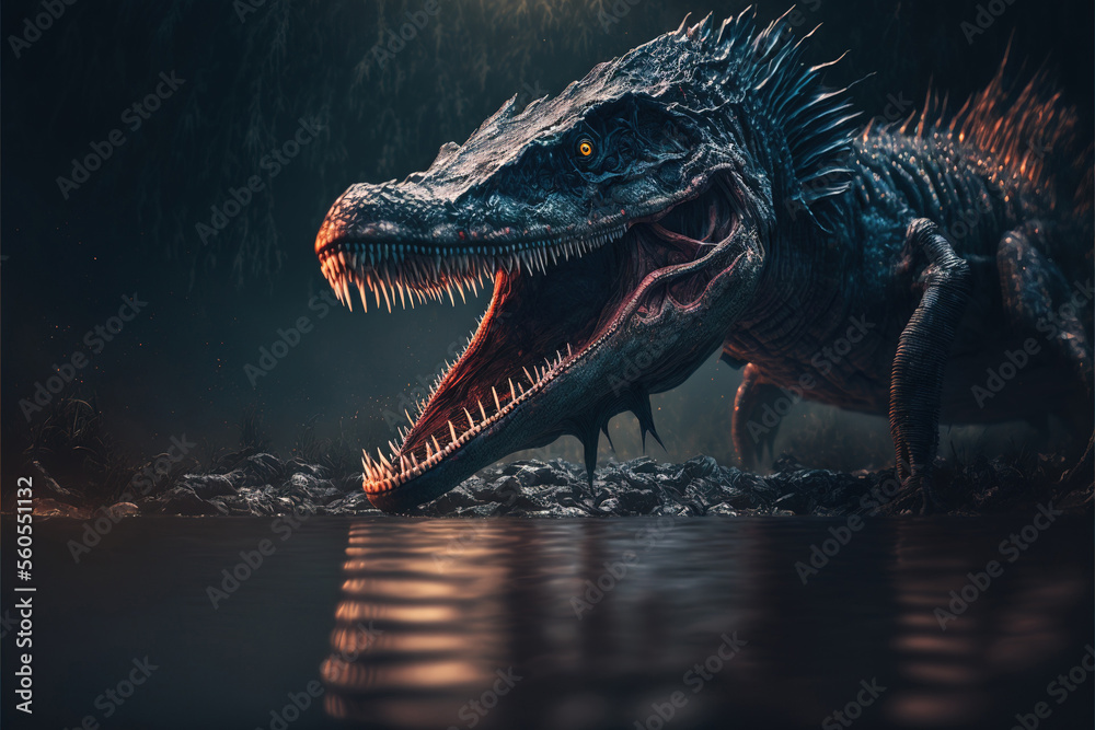 Spinosaurus dinosaur, ancient carnivore dinosaur, extinct animal ...