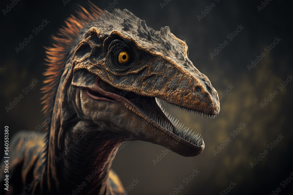 Velociraptor dinosaur, ancient carnivore dinosaur, extinct animal ...