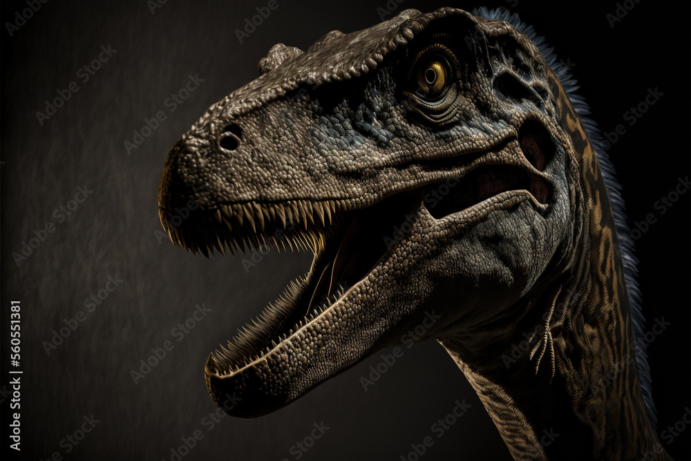 Velociraptor dinosaur, ancient carnivore dinosaur, extinct animal ...