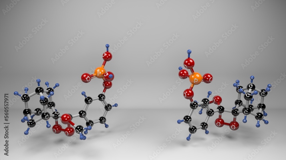 PPD molecule. Molecular structure of lumigen, used in chemiluminescent ...