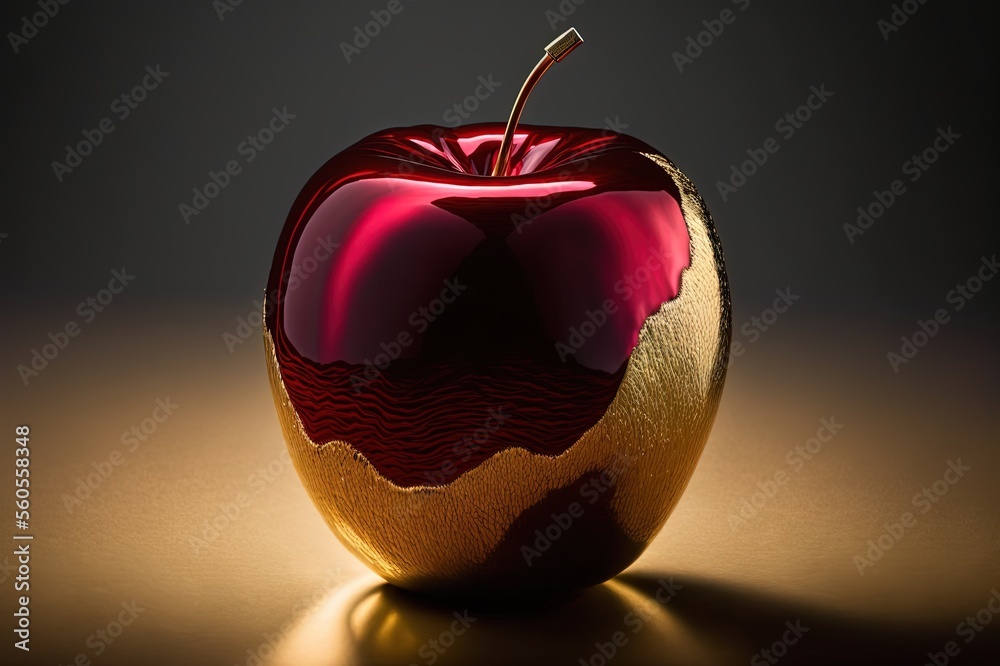 illustration of luxury jewel apple that made of gold silver and ...