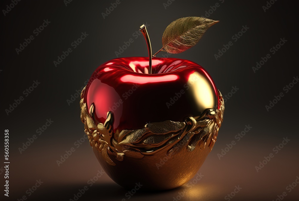 illustration of luxury jewel apple that made of gold silver and ...