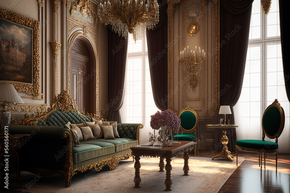 A lavish and traditional throwback of European royal palace style ...