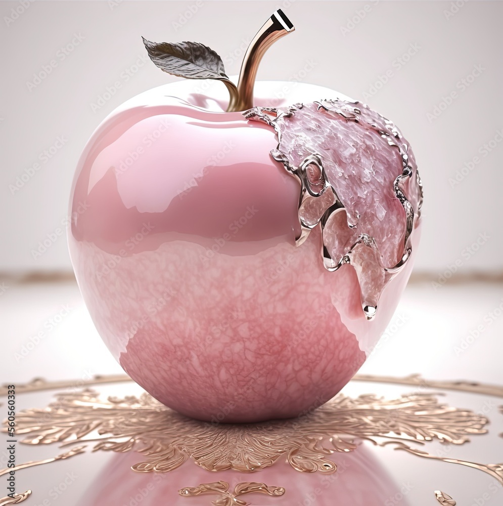 illustration of luxury jewel apple that made of gold silver and ...