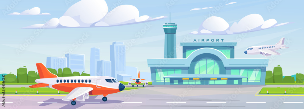 Airport Building Cartoon