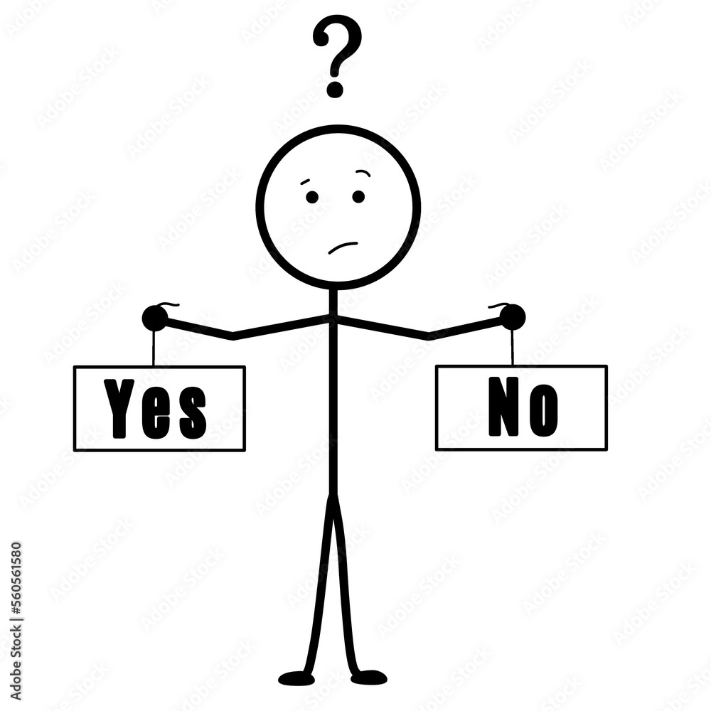 conceptual confused stickman illustration of a businessman or man ...