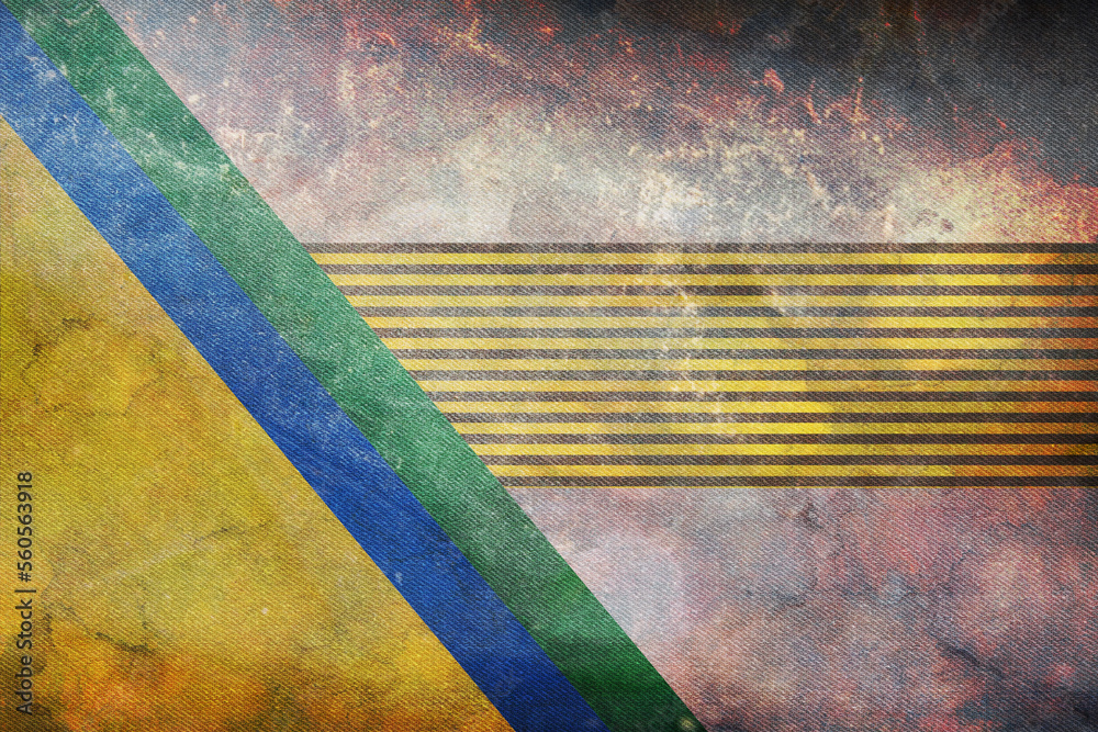 Top view of flag Jesus Maria, Santander Colombia. Colombian patriot and ...