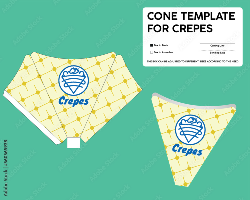 Cone template for crepes Stock Vector | Adobe Stock
