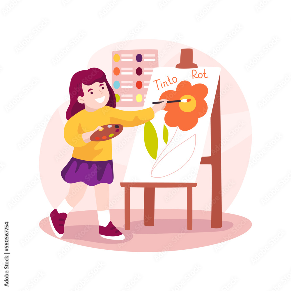 Learning color names isolated cartoon vector illustration. Stock Vector ...