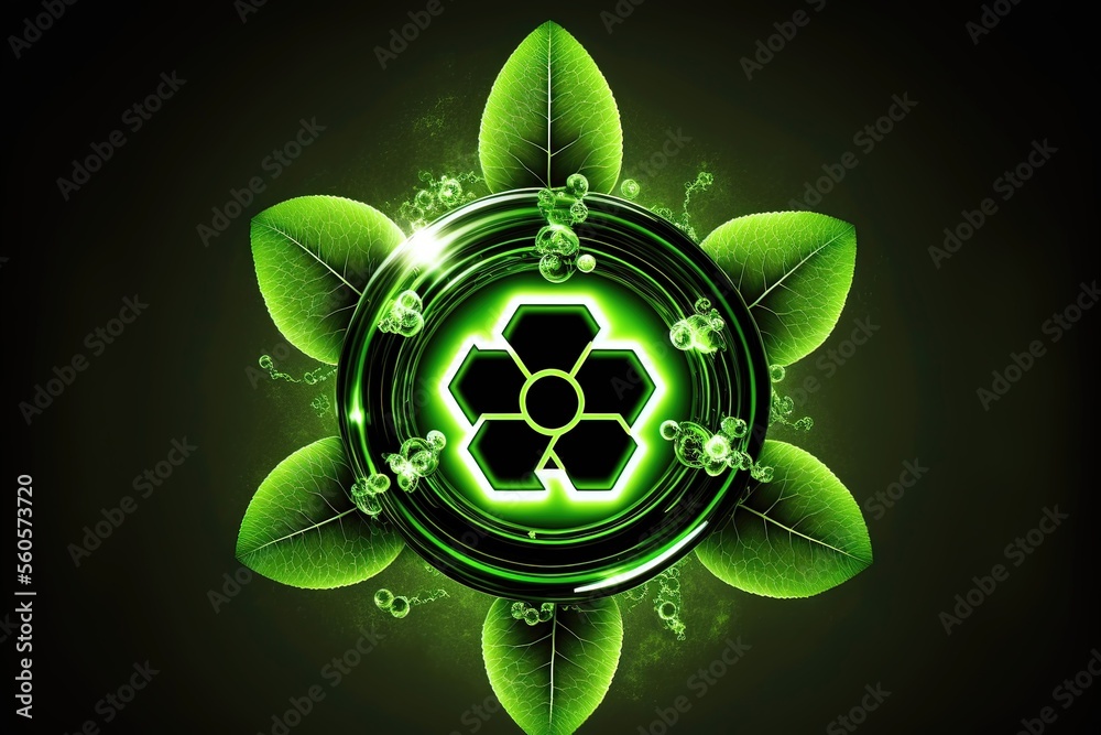 Hydrogen green energy symbol. Ecological Concept. Generative AI Stock ...