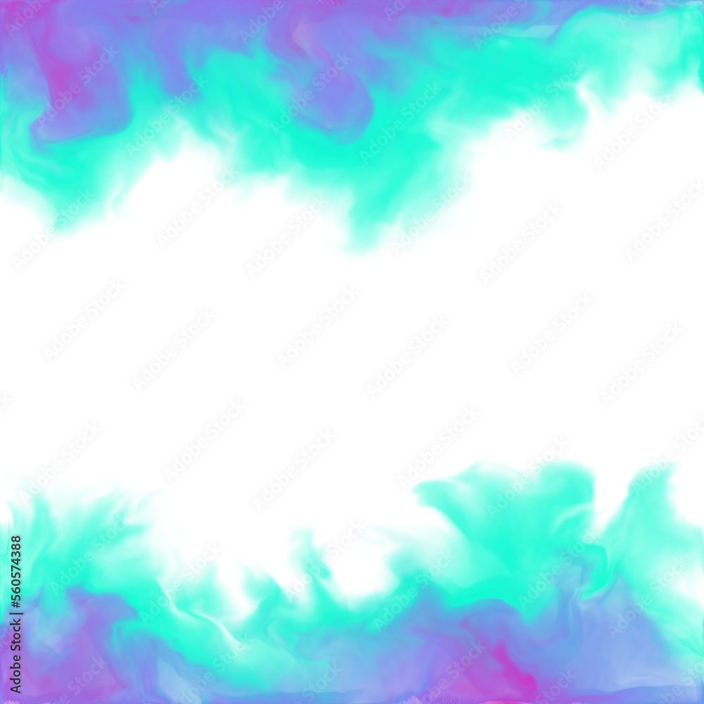 neon vaporwave transparent watercolor overlay, edges or border hand ...