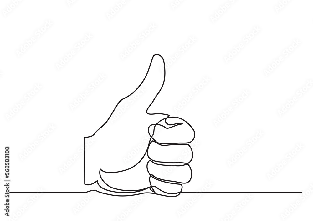 continuous line drawing hands showing like sign - PNG image with ...