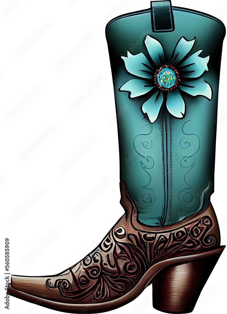 Turquoise cowboy boots, turquoise cowgirl boots, cowboy boots with ...