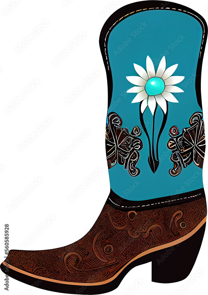 Turquoise cowboy boots, turquoise cowgirl boots, cowboy boots with ...
