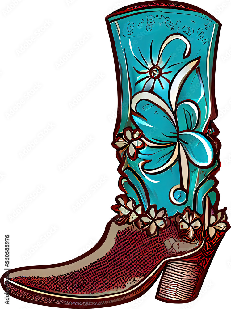 Turquoise cowboy boots, turquoise cowgirl boots, cowboy boots with ...