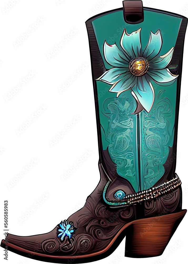 Turquoise cowboy boots, turquoise cowgirl boots, cowboy boots with ...